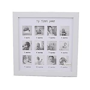 Ozgkee Newborn Baby Picture Frame My First Year Frame Baby Photo Frame 12 Month Baby Keepsake Frames Monthly Milestone Desktop Picture Frame for Photo Memories Baby 1st Birthday Mothers Day Gift