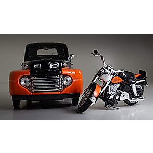 Maisto 1:24 W/B Harley Davidson 1948 Ford F1 Pick UP & FLH Duo Glide 1958