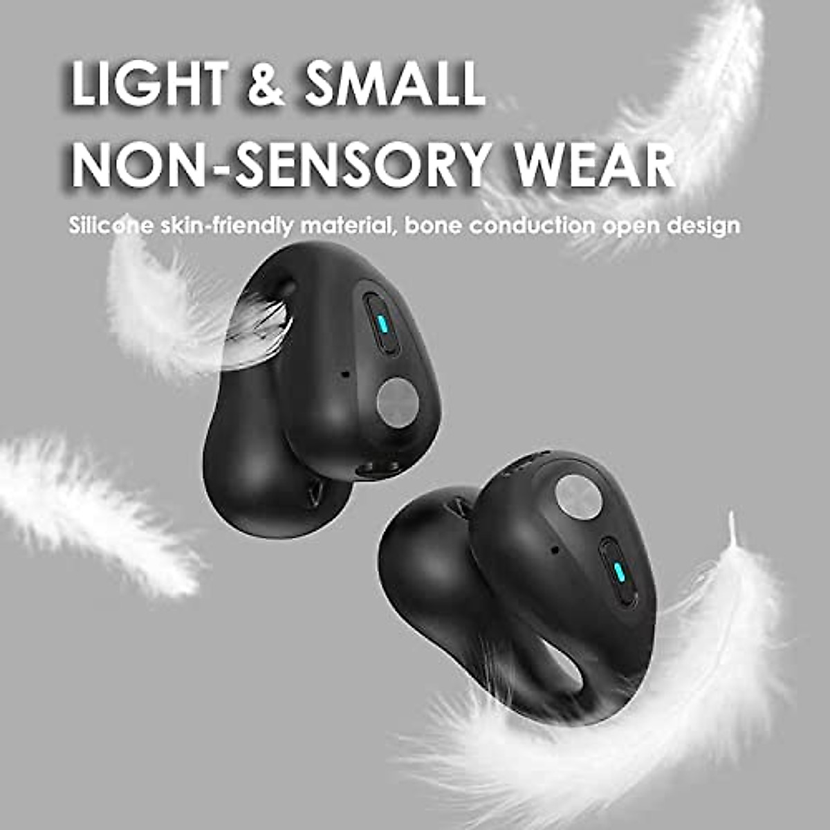 RMHXCC Wireless EarClip Bone Conduction Headphones, 2023 New Ear Clip Bone Conduction Headphones Bluetooth, Open Ear Headphones Wireless Bluetooth for Running Cycling Sports Earbuds (White)