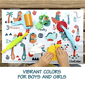 Disposable Placemats for Baby Toddler and Kids Travel Pack 12" x 18" Stick-On 20 Plastic Table Toppers Restaurant Indoor Outdoor Protection Dino Design