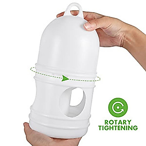 Balacoo Bird Water Dispenser - 2Pcs Bird Feeder Bird Water Dispenser Plastic Poultry Drinker Water Container Jar Pigeons Feeder Water Pot for Cage Pet Parrot Budgie Quail Chickens White