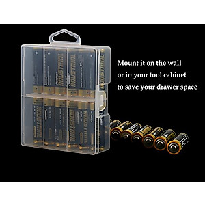 Whizzotech AA and AAA Battery Storage Case Holder Organizer Box (24 AA + 24 AAA)