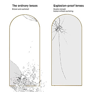 CASSILANDO Full Length Mirror 65"×22" Floor Mirror, Standing Mirror Smooth Arched Top Mirror, Large Arched Mirror, Bedroom Living Room Wall Mirror