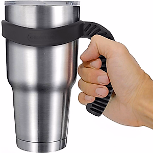 CHILLOUT LIFE Handle for YETI Cup 30 oz - Ozark Trail 30 oz Tumblers, Comfortable Replacement Handle for 30 oz YETI Tumbler & More (Black Handle Only)