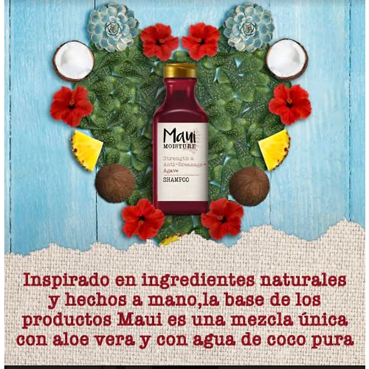 Maui Moisture Strength & Anti-Breakage + Moisturizing Agave Shampoo for Color Treated or Chemically Damaged Hair, Vegan, Silicone- & Paraben-Free with Sulfate-Free Surfactants, 13 fl oz