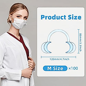 Zhengmy 100 Pcs C-Shape Teeth Whitening Cheek Retractor, Mouth Opener Mouth Retractor for Teeth Whitening Dental Cheek Retractor for Dentist Party Challenge Games, Size Medium