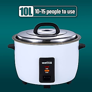 Wantjoin Rice cooker Stainless Rice Cooker & Warmer Commercial Rice cooker for party and family(10L capacity for 4.2L rice,42CUPS)