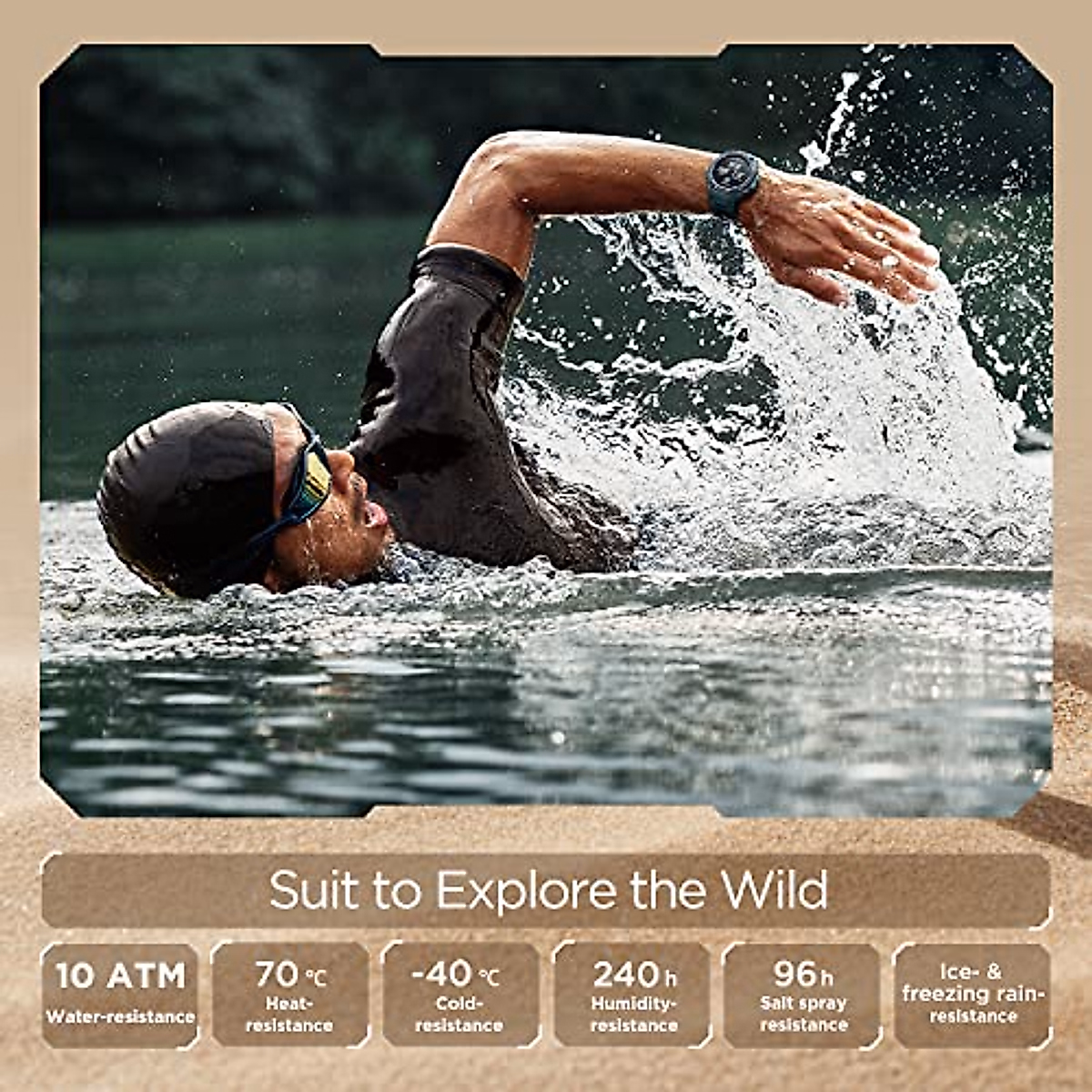 Amazfit T-Rex Pro Smart Watch for Men Rugged Outdoor GPS Fitness Watch, 15 Military Standard Certified, 100+ Sports Modes, 10 ATM Water-Resistant, 18 Day Battery Life, Blood Oxygen Monitor, Gray