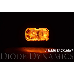 Diode Dynamics Stage Series 2in SAE Yellow Pro Flush Mount LED Pod (pair), Combo w/Amber Backlight