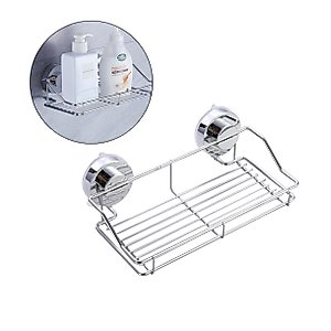 Amosfun Shower Tea Bag Holder Dish Pantry Closet for Kitchen Hindu Gods Statues Bathroom Oragnizer Green Tin Containers Seashell Flower Pot Kitchen Storage Pantry Suction Shelf