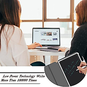 9-Inch Electronic Notepad LCD Tablet Drawing Pad Business Supplies Low Power Consumption for Daily Notes and Work Memos(Red (with Leather case))