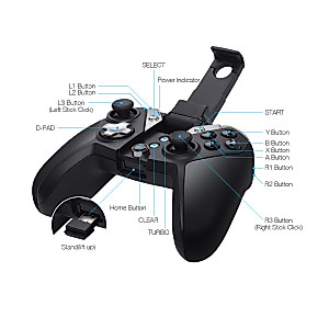 GameSir G4s Wireless Controller for Android/Windows/VR/PS3, Black
