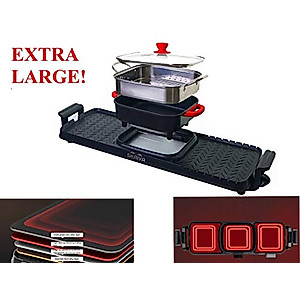 SKAIVA 3 in 1 Electric Smokeless Grill and Hot pot with Steamer - Non-Stick Detachable KBBQ Hotpot Grill Combo, Indoor Korean Bbq Grill Shabu Shabu Hot Pot Electric Grill