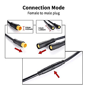 baluoqi Electric Bike 1T2 Cable for BAFANG BBS Mid Motor Y-Splitter Extending Wire with 3 Pin Connector Works with Shift Sensor and Brakes