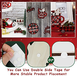 INHOTBY Christmas Decor-Farmhouse Rustic Country Winter Tiered Tray Christmas Decor Set,8Pcs Wooden Signs Gingerbread Buffalo Plaid Christmas Table Top Decorations Indoor Home Room(Tray Not Including)