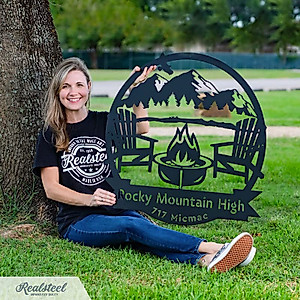 RealSteel, Custom Signs Outdoor Metal, Wall Art, Personalized Wedding or Anniversary Name Sign, Porch Garden Art, Campfire Monogram