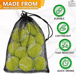 Mesh Bags Drawstring S/5/10 Pcs M/12 Pcs - Mesh Swim Bag Golf Ball Bag Mesh Drawstring Bags Small Mesh Bag Nylon Bag Net Bag Mesh Gym Bag - Tennis Ball Bag Beach Mesh Bag String Bag Mesh Ball Bag