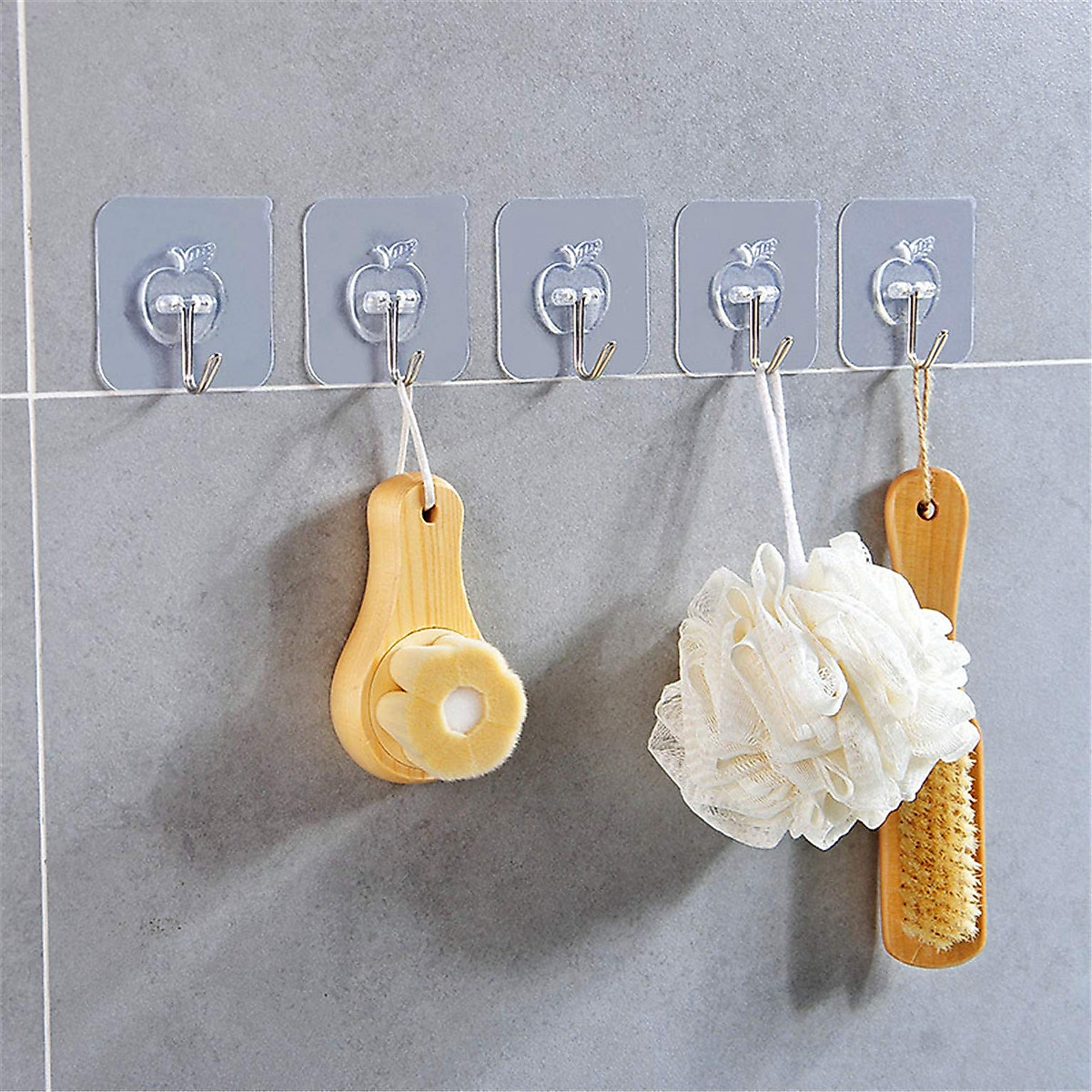 KK5 Wall Hooks 13.2lb(Max) Utility Stainless Steel Hook for Towel Bathrobe Coats Bathroom Kitchen Transparent Heavy Duty Hooks for Hanging & Ceiling Hanger