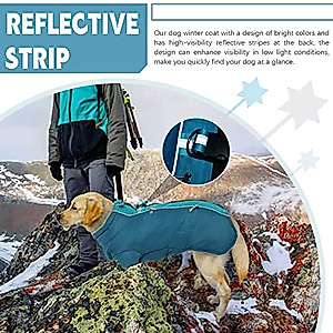 Bonaweite Warm Dog Coat, Waterproof Dog Winter Jacket for Large Medium Small Dogs, Dog Fleece Vest Dog Snowsuit Dog Cold Weather Coat, Doggy Sweater Hoddies Apparel Dog Coat with Harness Built in