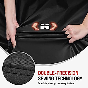 EpicMelody BBQ Grill Cover, 58inch Weather-Resistant Grill Cover for Outdoor Grill, Waterproof Gas Grill Covers with Adjustable Drawstring, Rip-Proof Barbecue Cover for Weber Nexgrill Grills and More