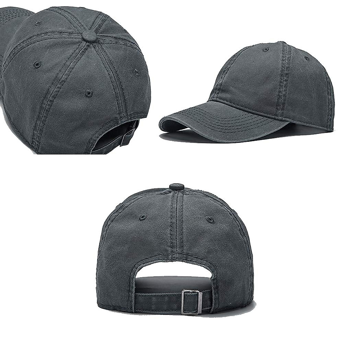 Kemeicle Unisex Adjustable Washed Dyed Baseball Cap Goldwing Snapback Rock Hat Red