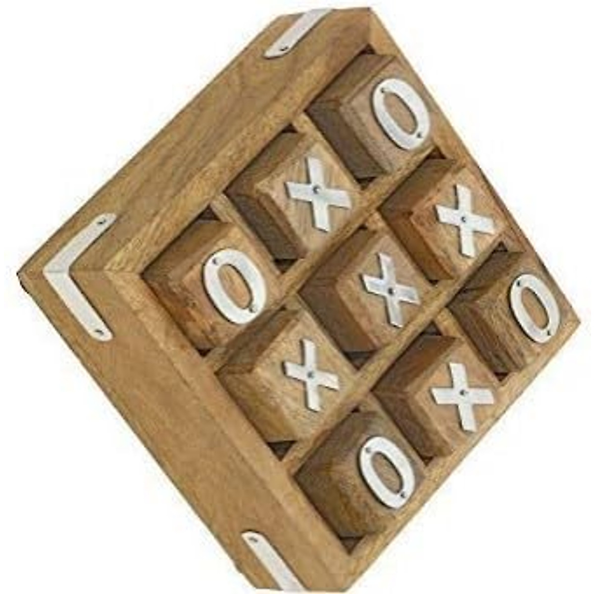 TOSQP27 Tic Tac Toe XO Blocks Game Brain Teaser Puzzle Wooden Handcrafted Family Board Games Unique Gifts for All Occasions