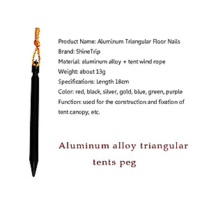 10Pcs 18cm Outdoor Triangle Nail Aluminum Alloy Awning Pegs Tent Stake Nail