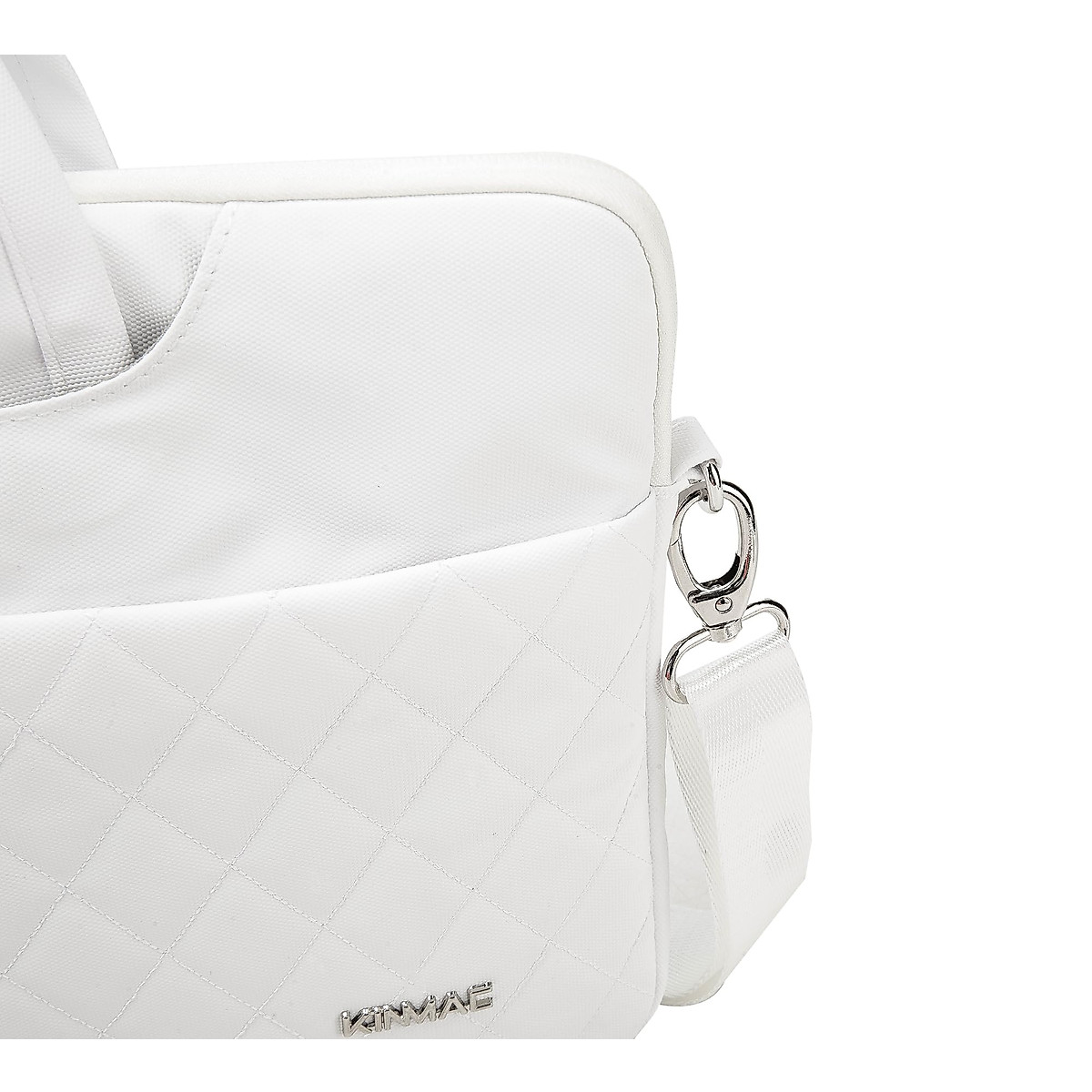 Kinmac White Embroider 360° Protective Laptop Shoulder Messenger Sleeve Briefcase case Bag For MacBook Pro/Air 13 inch,iPad Pro 12,MacBook 14 inch and 13 inch-14 inch Screen Laptop