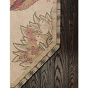 Unique Loom Barnyard Collection French Country Inspired Cottage Rooster Design Area Rug (5' 0 x 5' 0 Octagon, Ivory/Olive)