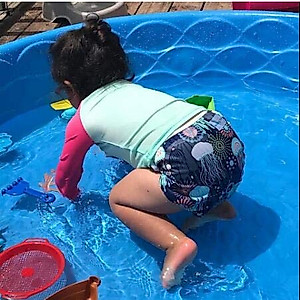 Babygoal Baby Girl Swim Diapers, Reusable Adjustable Washable Swim Underwear Fits 0-8M Baby Gifts and Swimming Lessons 2 Pack Small