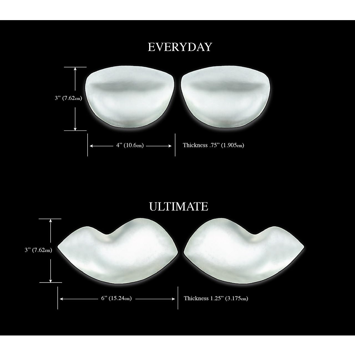 Under Glamour Silicone Bra Inserts, Silicone Breast Enhancers, Silicone Gel Bra Inserts - Cleavage Enhancers Pads (Medium) Clear