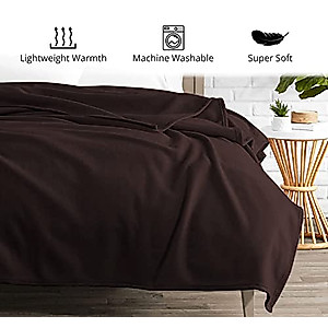 The Home Talk Store Polar Fleece Bed Blanket | Thermal Lightweight Spread | Poly-Fiber | All Season Cozy Throw Paw Blankets for Dogs, Cats | Pet Blankets | Twin Size | 56’’ x 92’’ | Coffee Brown