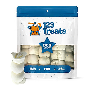 123 Treats - Thick Beef Cheek Retriever Roll for Dogs (6 inches - 10 Count)