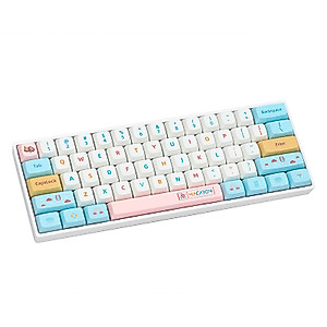 EPOMAKER SK61 61 Keys Hot Swappable Mechanical Keyboard with RGB Backlit, NKRO, IP6X Waterproof, Type-C Cable for Win/Mac/Gaming (Gateron Optical Brown, Macaron)