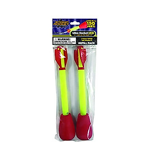 Stomp Rocket Original Refill - 2 Ultra LED Rockets Only, Soar 100ft in The Air - Fun Outdoor Toy for Kids Day and Night - Gift for Boys and Girls Age 5+ Years Old