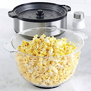 Nostalgia 6-Quart Stirring Popcorn Popper - Quick-Heat Technology - Makes 24 Cups of Popcorn - Includes Kernel Measuring Cup - Perfect for Birthday Parties, Movie Nights, and More - Stainless Original