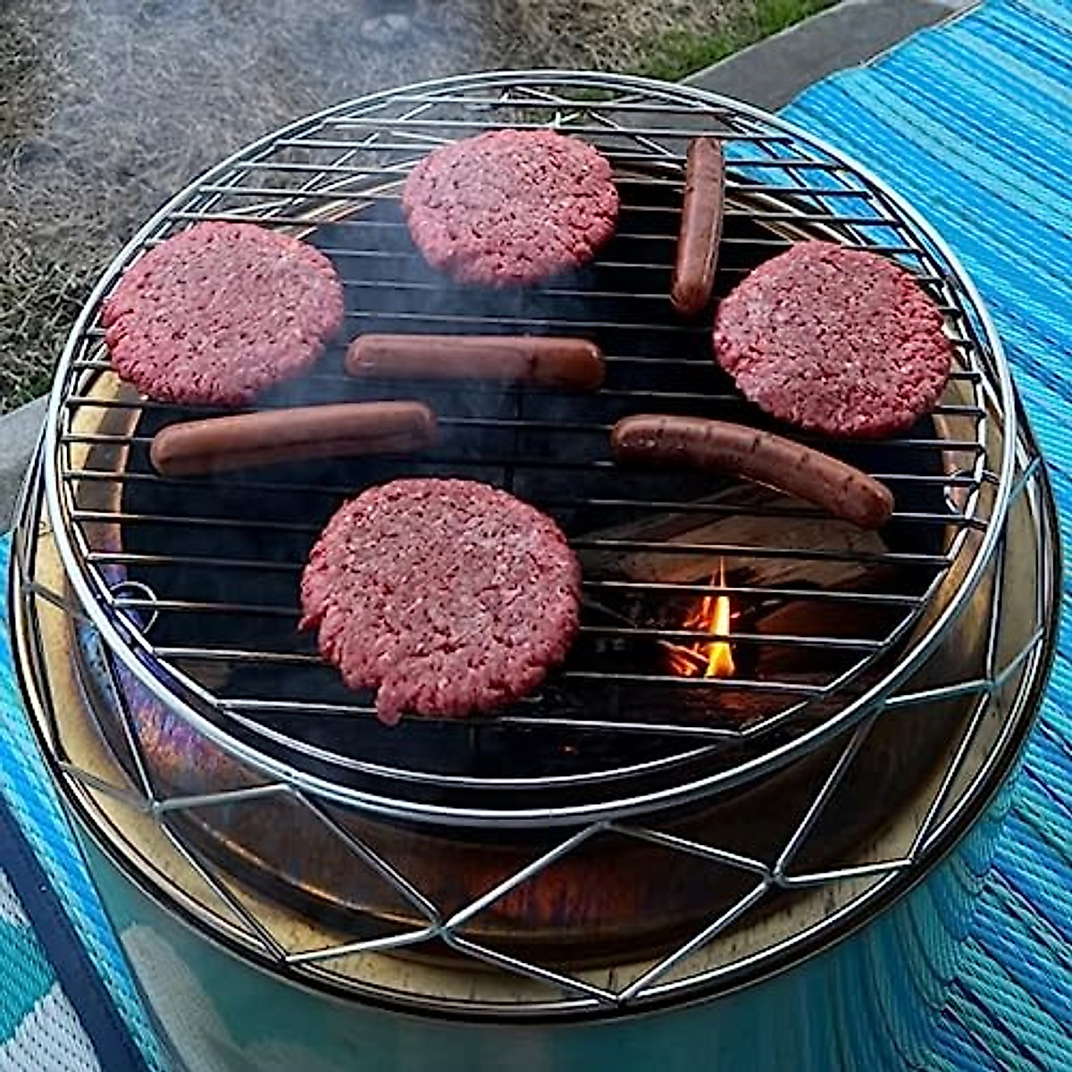 Fire Pit Accessory Kit for 19.5 Inch Solo Stove Bonfire, Stainless Steel Fire Pit Stand & Grill Cooking Grate for Bonfire Fireplace Tools