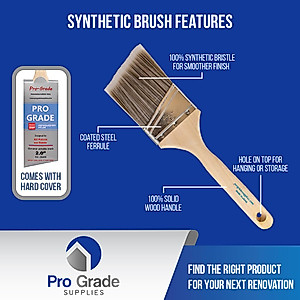 Pro Grade - Paint Brushes - 12Ea 3" Angle Brushes