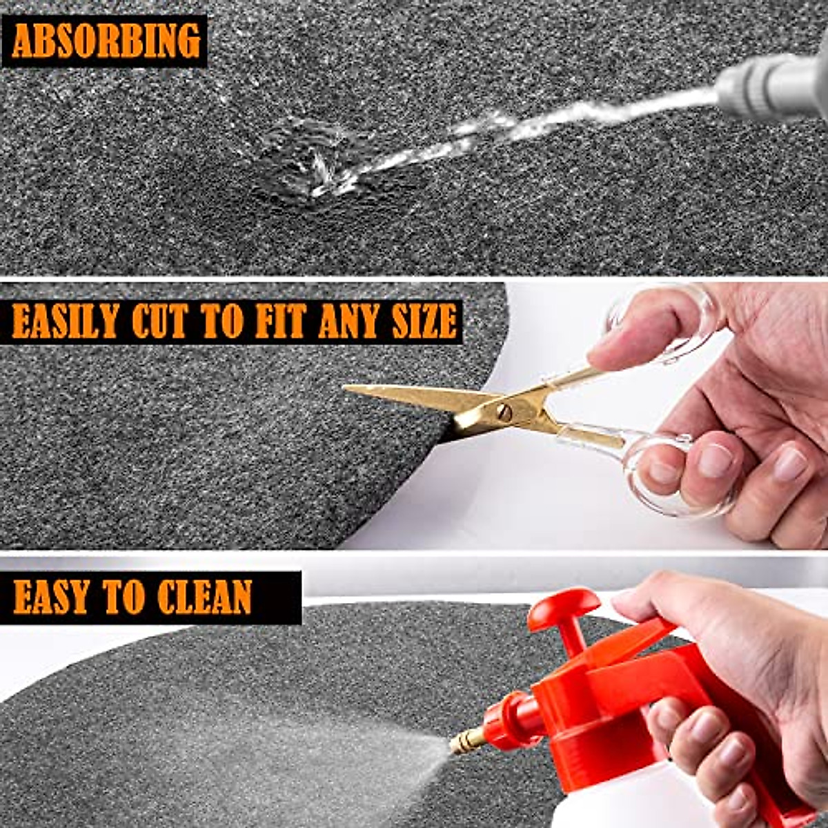 SMART HOME CHEF 36"x60" Under Grill Mat for Outdoor Grill Absorb Liquid Protecting Decks and Patios from Grease Splatter and Other Messes Thickened Gas Grill Mat(0.15" Thickness