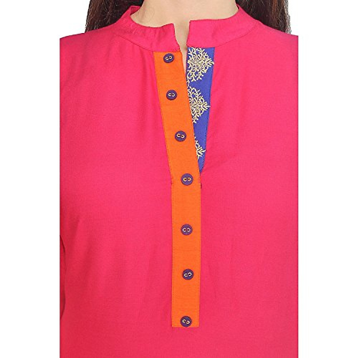 Indian Women's Embroidered Rayon Kurti Red Top By Chichi, Large