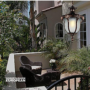 TJZY Novely Chandeliers-Chandelier+Pendant Light Allay Lamp Body Glass Lampshade Outdoor Waterproof for Balcony Hallway Courtyard Garden E27, Creative Decorative Lighting / 24.5 cm40 cm