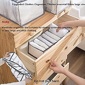 Wardrobe Clothes Organizer,Drawer Organizers for Clothing,Large Size,2Pack,7Grids,Grey