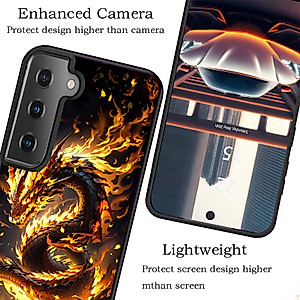 DHEEBFWE for Samsung Galaxy S23 Plus Thin Soft Frosted TPU Case Shock-Absorption Anti-Scratch Durable Protective Cover for Samsung Galaxy S23 Plus 2023 6.6",Fire Dragon
