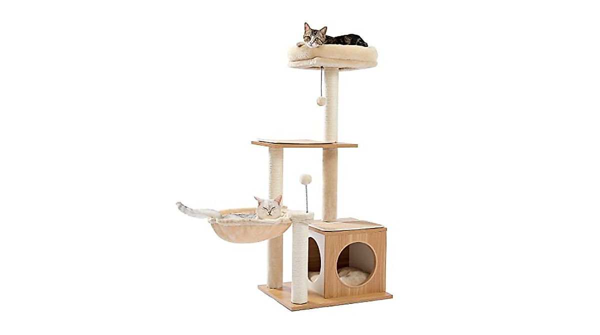 PEQULTI Modern Cat Tree - Cozy Play Tower for Cats