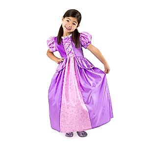 Little Adventures Rapunzel Princess Dress Up Costume (Medium Age 3-5) - Machine Washable Child Pretend Play and Party Dress with No Glitter
