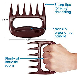 Unicook [Clearance] BBQ Claws 2 Pack, Shredder Claws to Shred Lift & Carve Pork, Turkey, Chicken, Brisket, Ham, Helpful Barbecue Tool, Merlot
