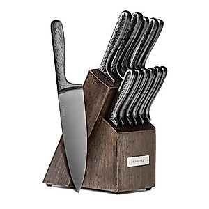 Cambridge Silversmiths Nero Cutlery Set with Block, Stainless Steel,12-Piece