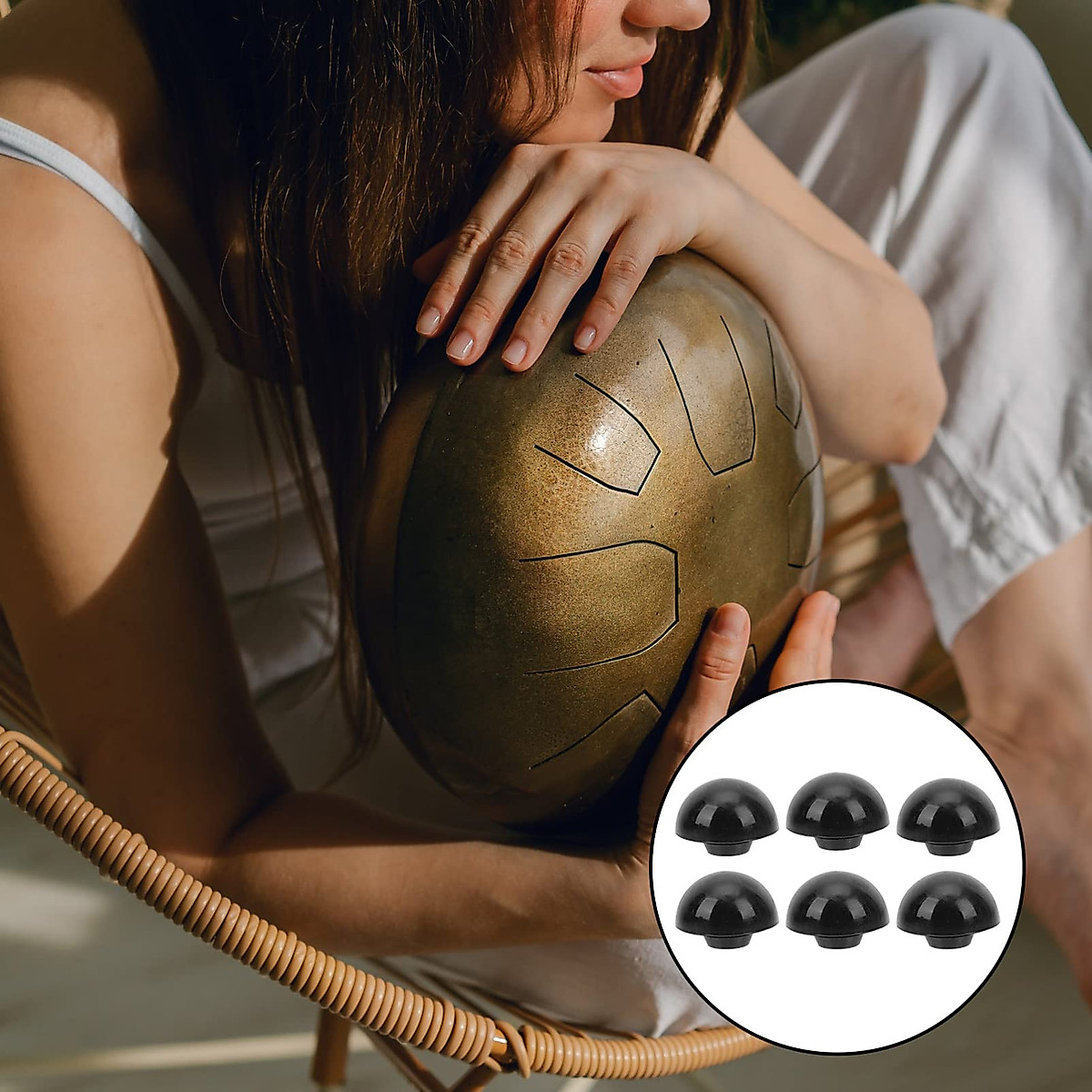 Generic Silicone Ethereal Drum Ethereal Drum Parts Hand Drums Foot Plug ethereal drum stand Foot Plugs: 6pcs