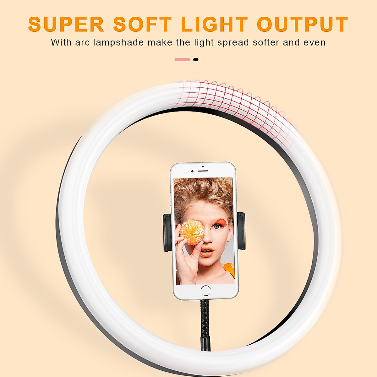 Godox LR120 12" LED Ring Light with Desktop Stand & Phone Holder,3000K-6000K Dimmable Selfie Ring Light,USB Powered Conference Light for Vlogs,YouTube,TikTok,Live Stream,Makeup,Photography (Black)