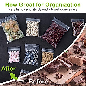 Premium 3 X 4 in (200 Count) Small Poly Zipper Bags, 2Mil Small Plastic Bags Clear, Easy Zip Open & Close, Zip Poly Bags Strong Locking Seal, Food Grade Safe, Handy Perfect for Many Uses by Valchoose